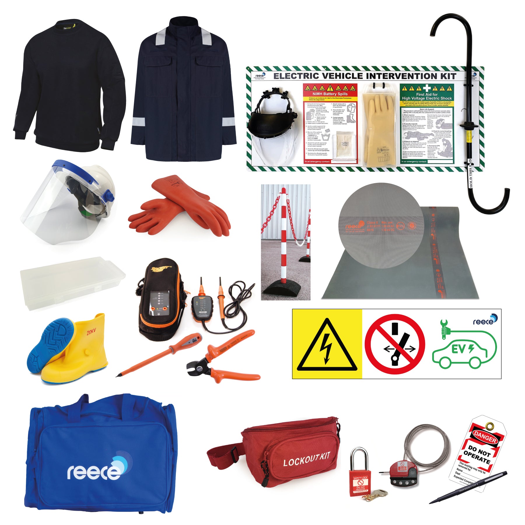 Complete Garage EV Pack inc PPE Hook Insulating Matting Gloves & Locko